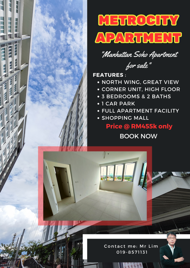 Metrocity M Soho Apartment (corner) at Matang for Sale | Property Sarawak