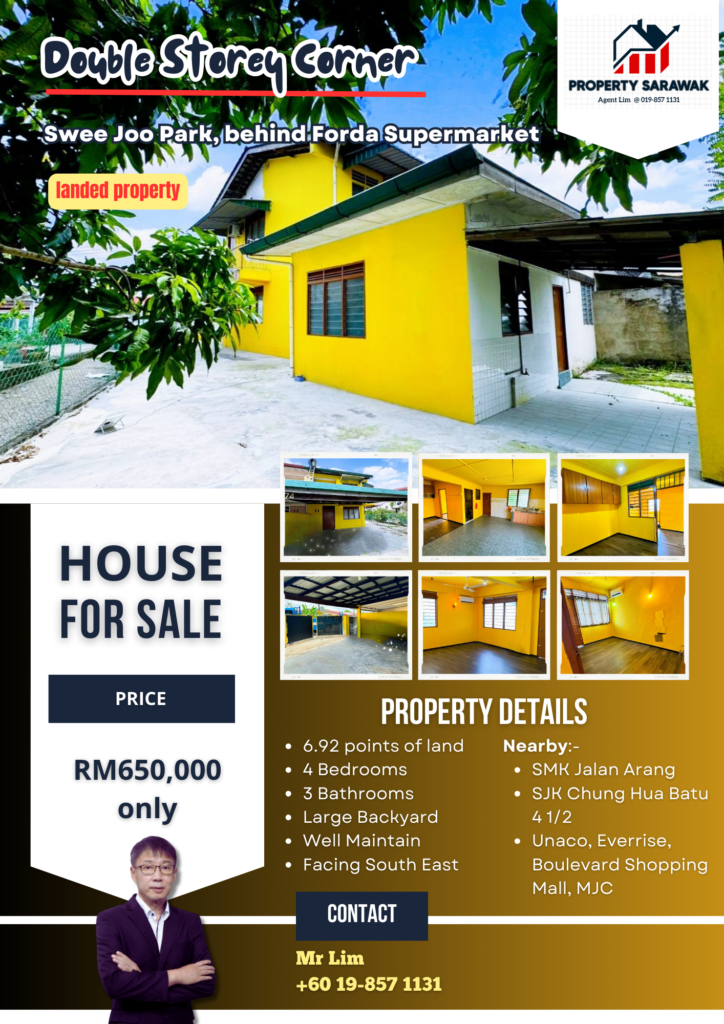 Double Storey Terrace Corner Swee Joo Park for Sale | Property Sarawak