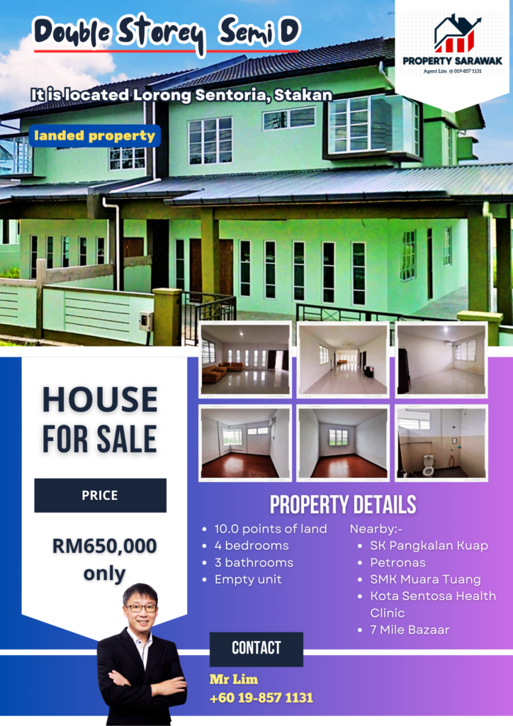 Double storey semi d at Stakan, Kota Samarahan for Sale | Property Sarawak
