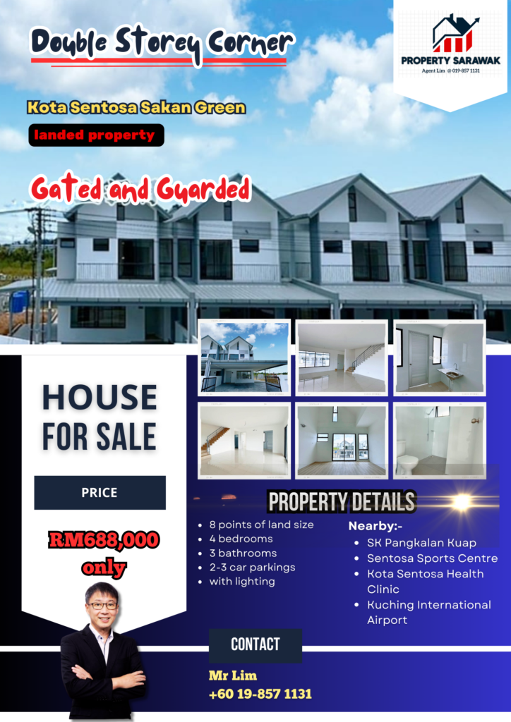 New Double Storey Corner House at Stakan Green for Sale | Property Sarawak