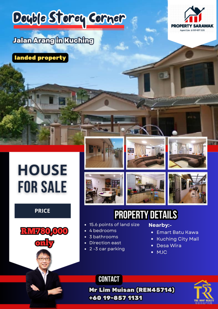 Double Storey Corner House for Sale at Jalan Arang, Kuching | Property ...
